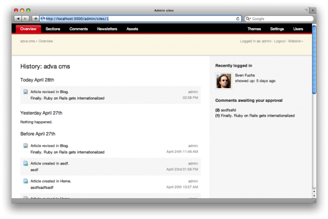 CMS basados en Ruby on Rails: ejemplos y características